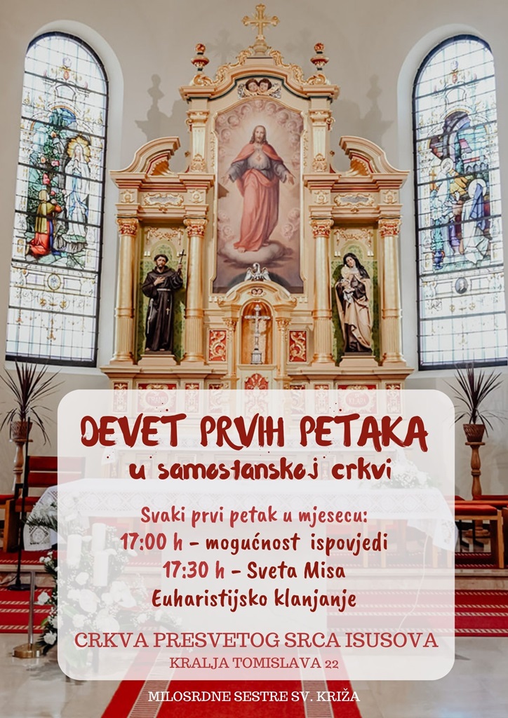 Devet prvih petaka u Samostanu u Đakovu | Milosrdne sestre sv. Križa